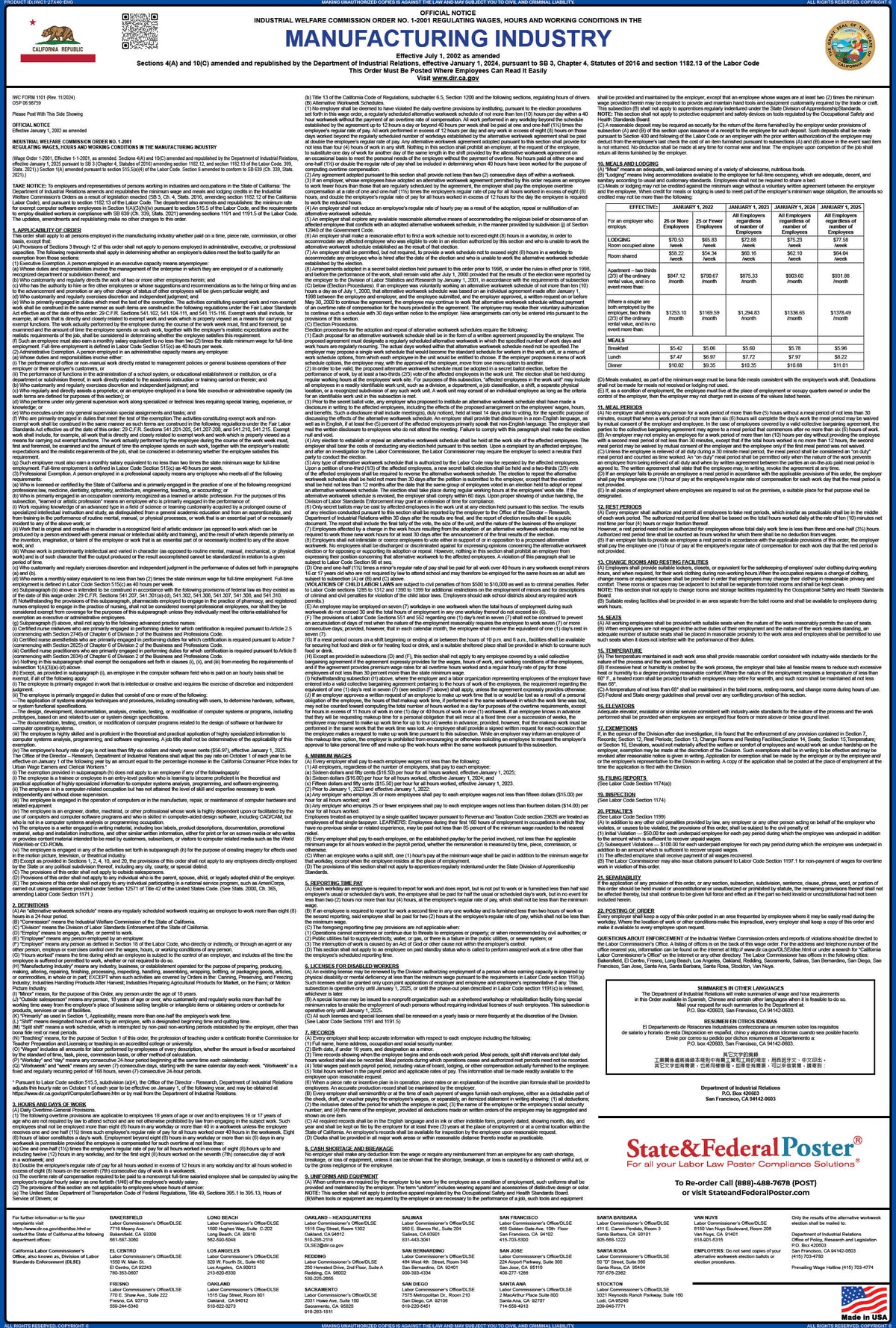 PREORDER 2026 - IWC 01 - Manufacturing Industry — State and Federal Poster