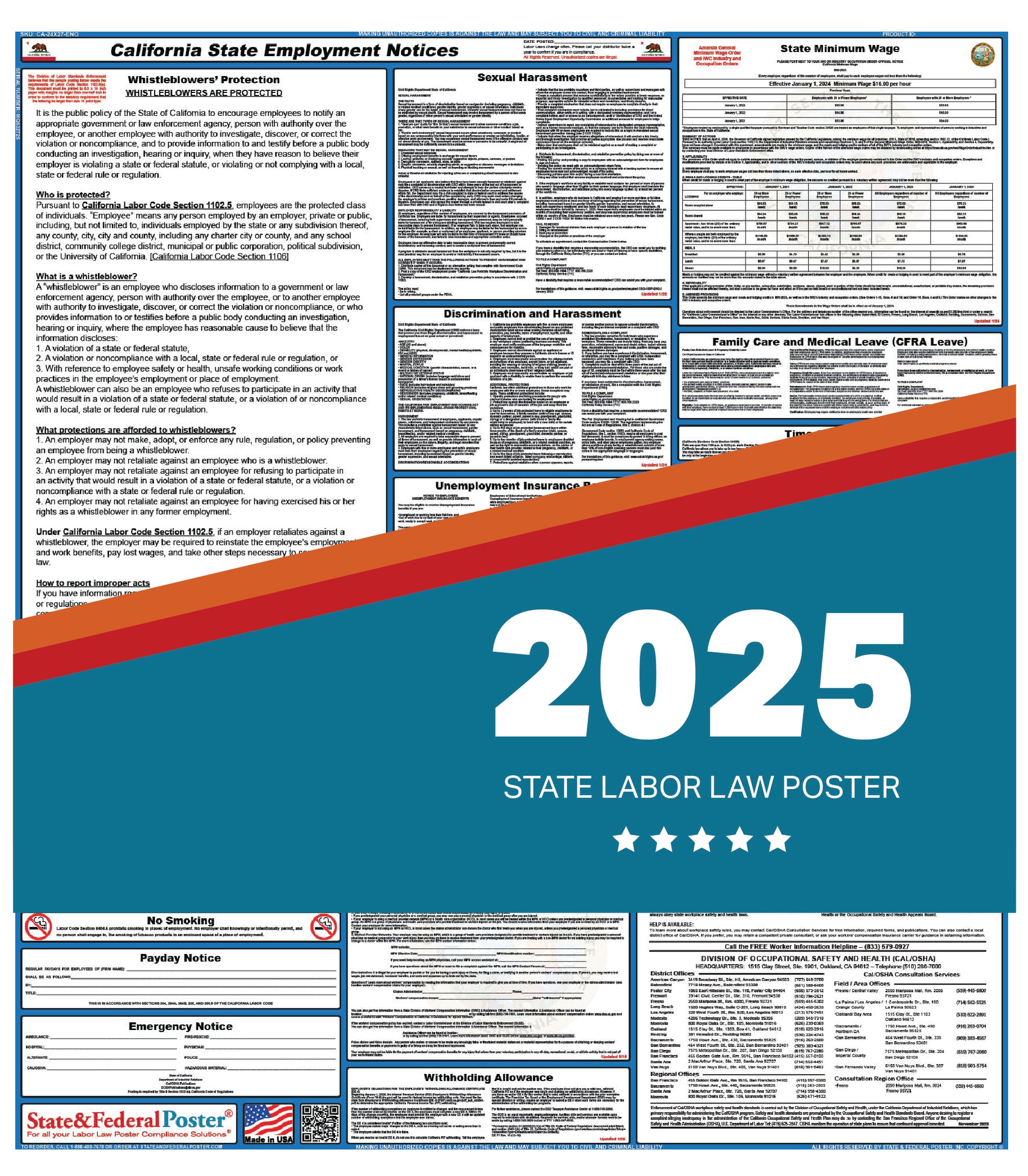 California State Labor Law Poster 2025 — State and Federal Poster