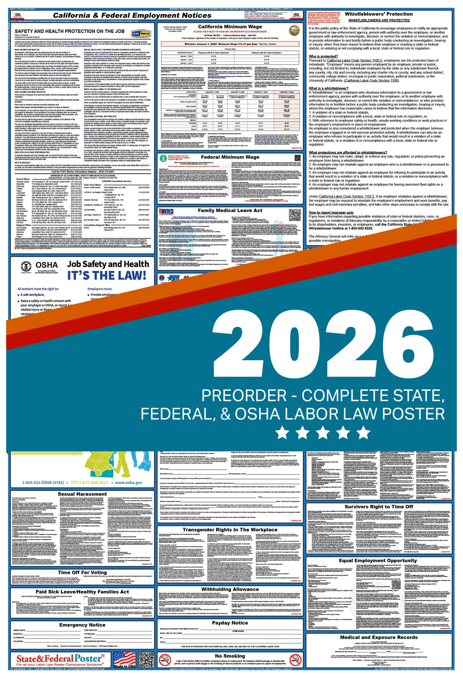 PREORDER - Digital California Labor Law Poster 2026 — State and Federal ...