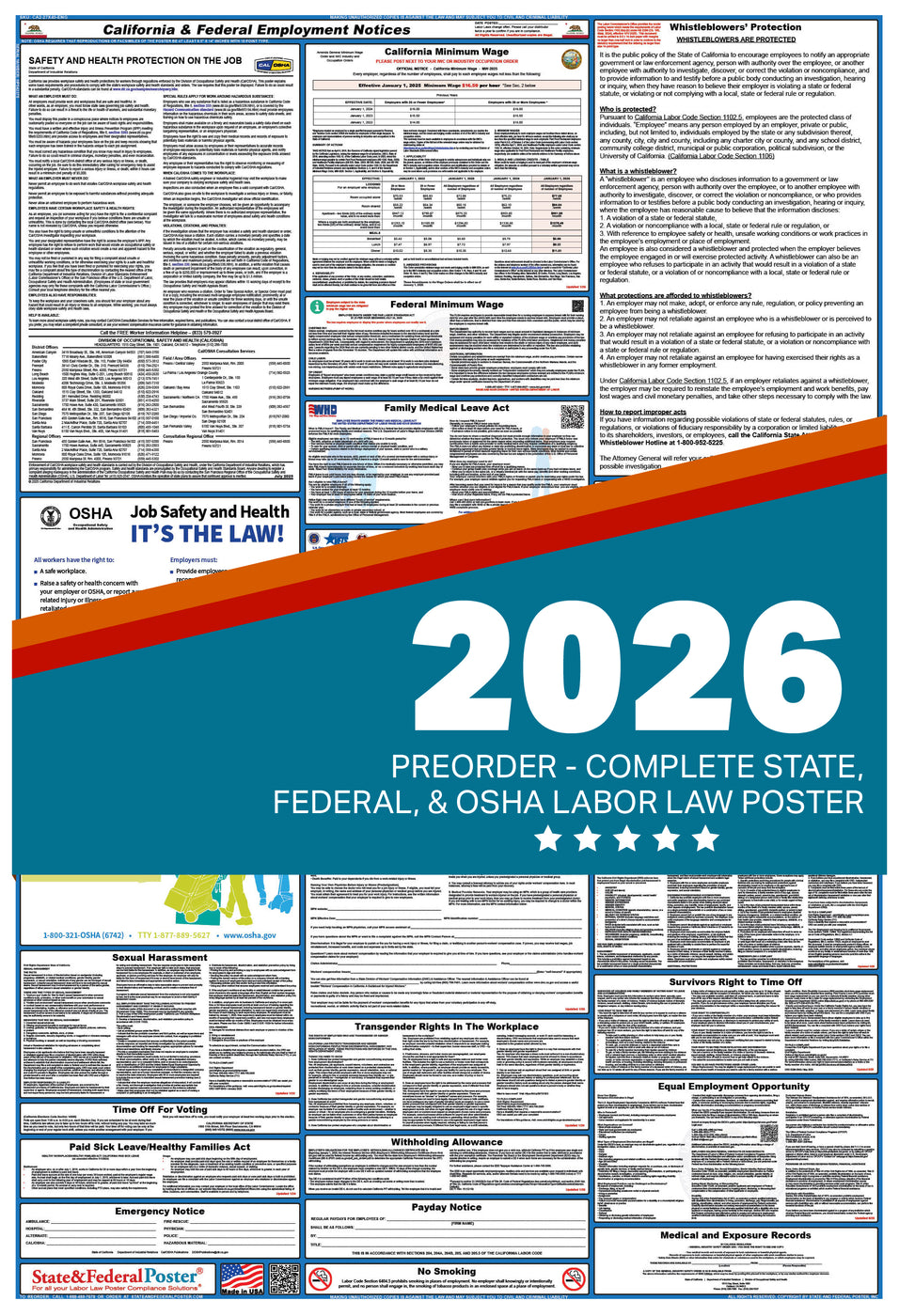 California Labor Law Poster 2026 — State and Federal Poster