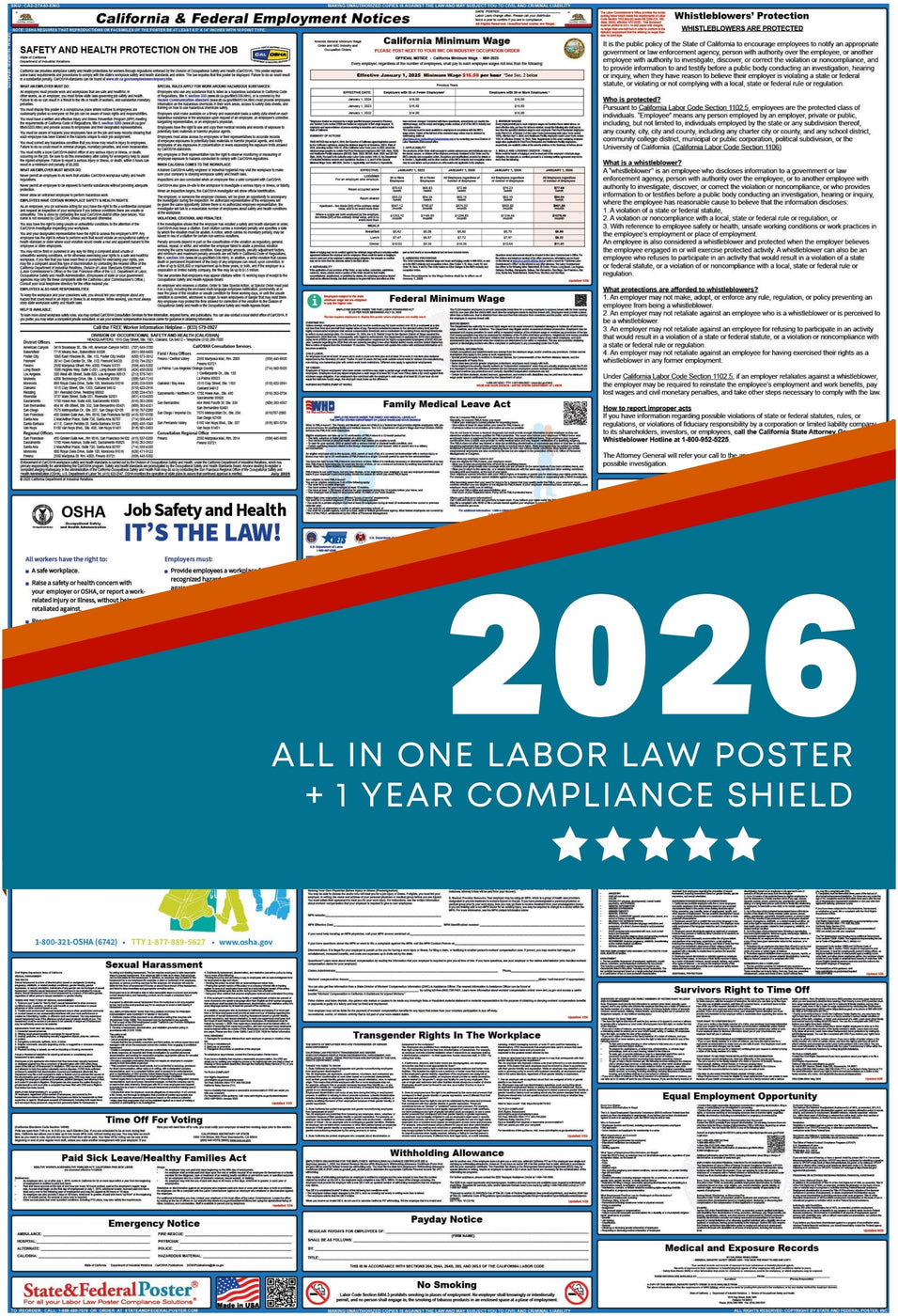 PREORDER - 2026 State & Federal Poster + 1 Year Compliance Shield Plan ...