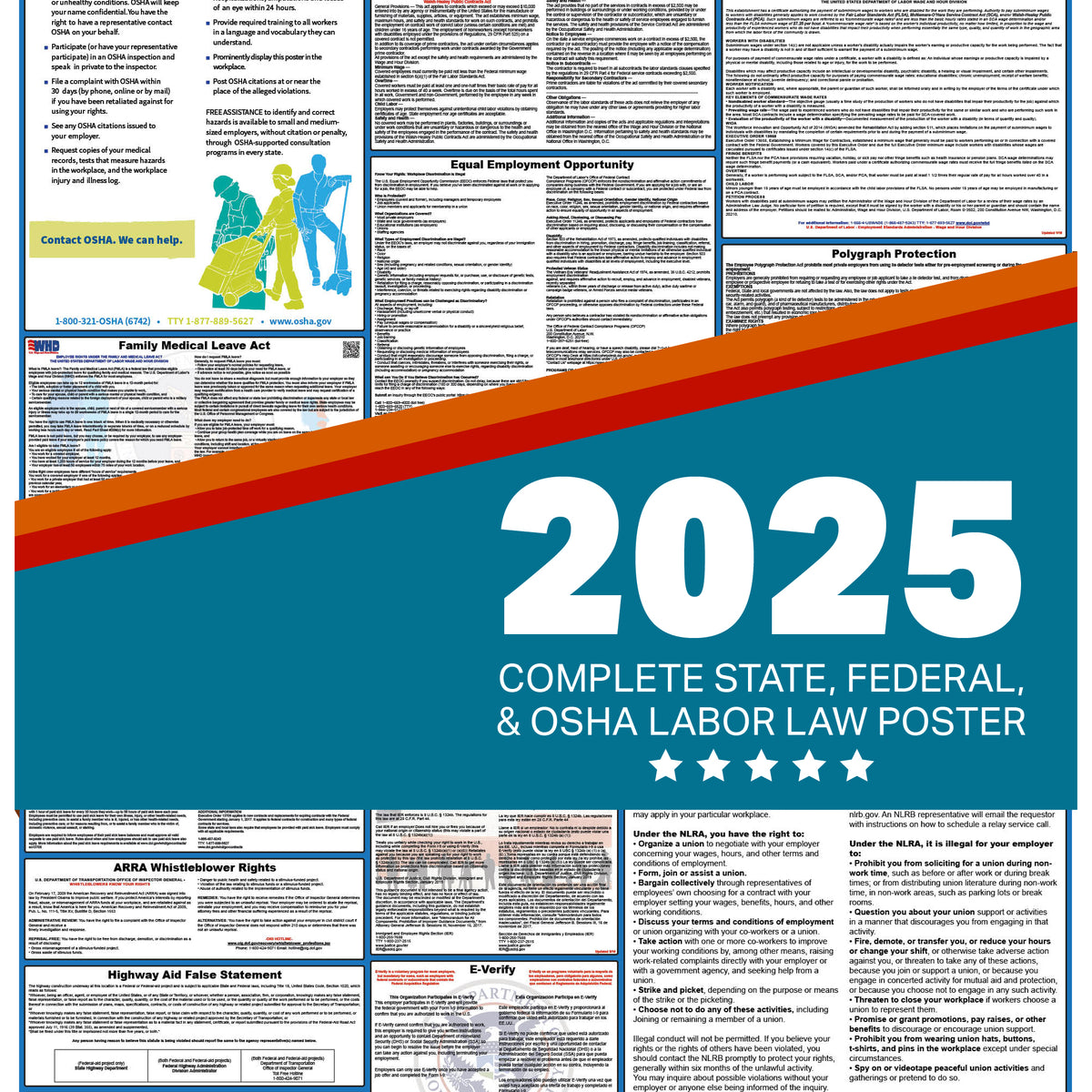 Federal Contractor Labor Law Poster with NLRA 2025 — State and Federal ...