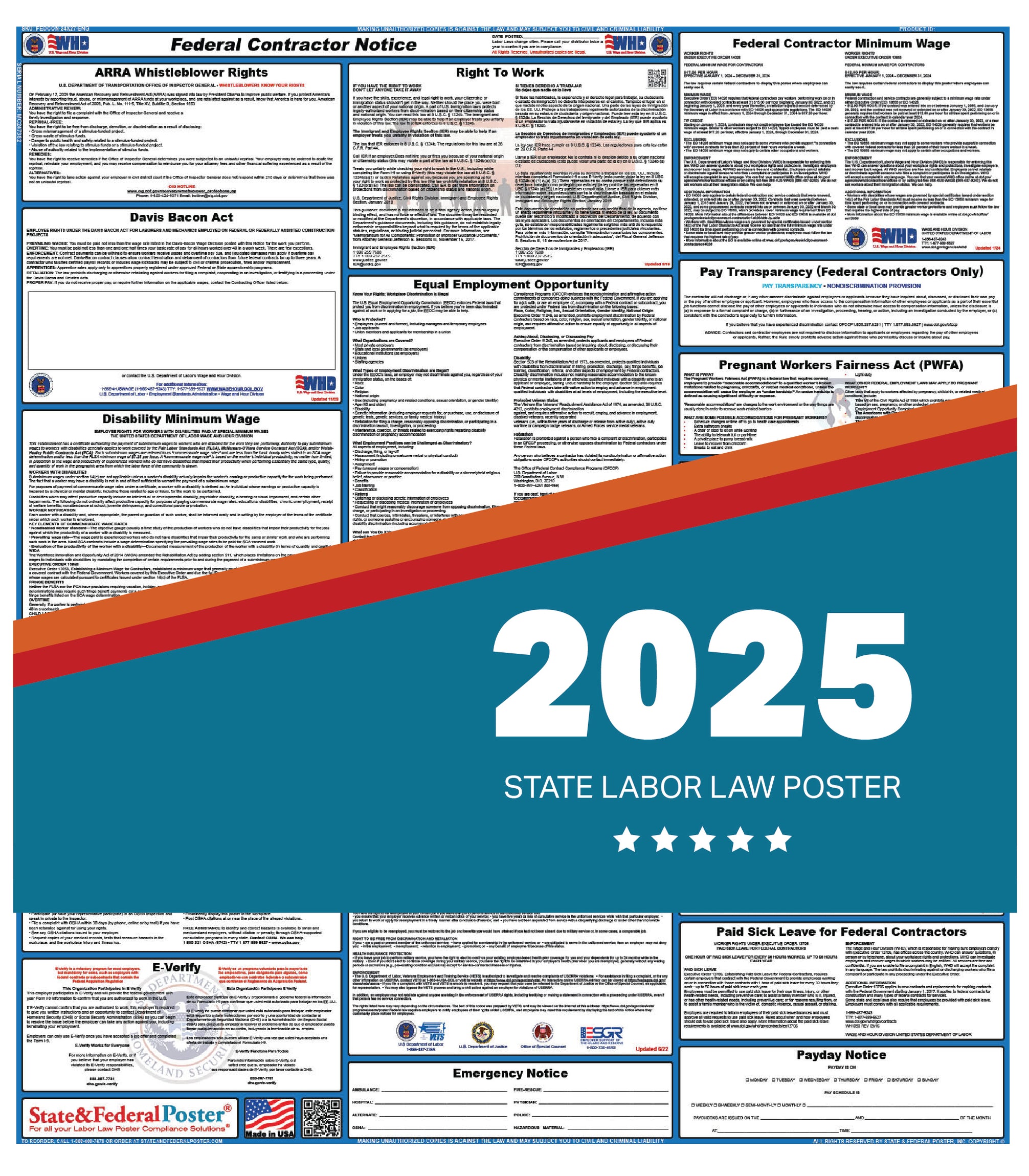 2025 Federal Labor Law Poster — State and Federal Poster