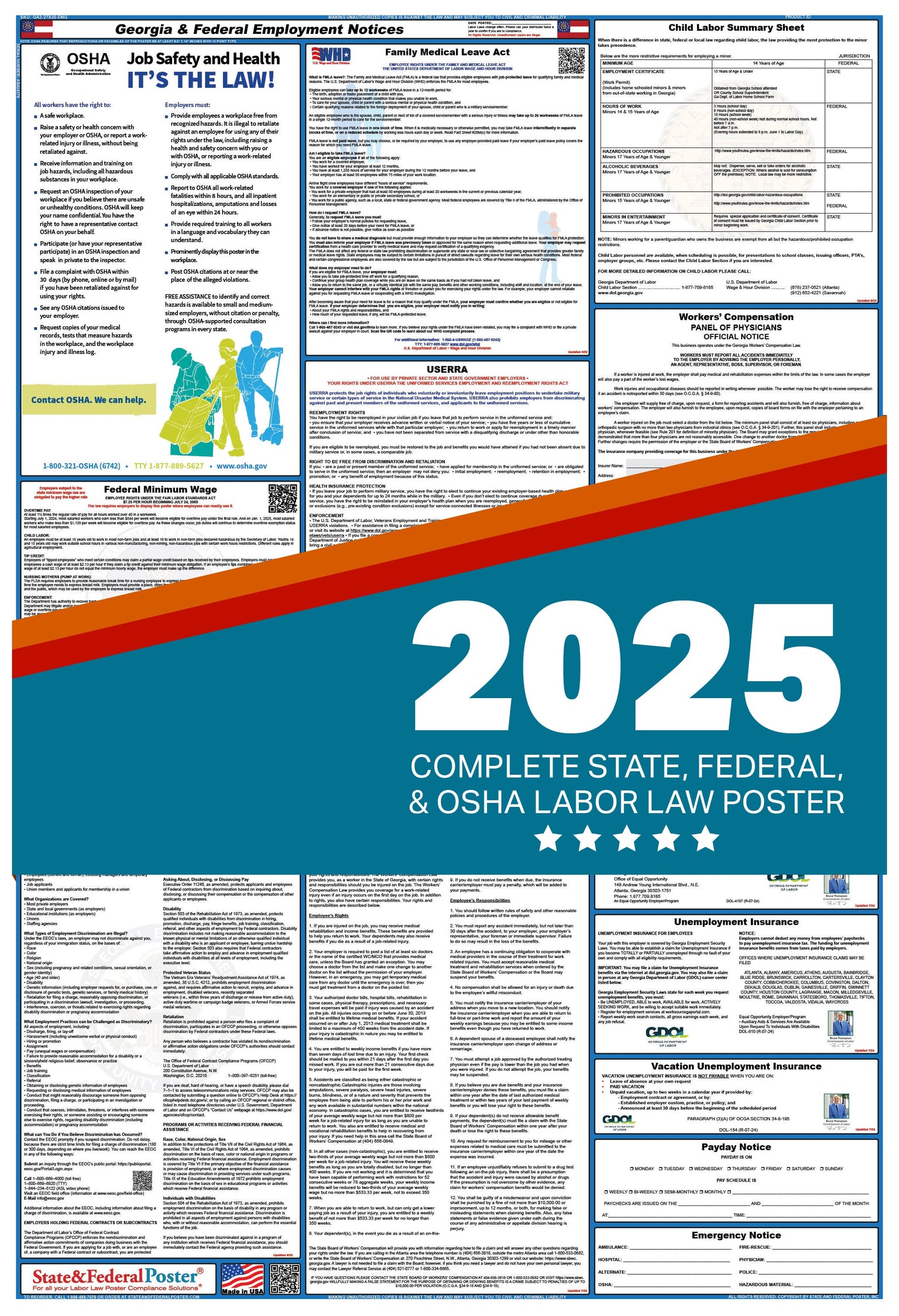 2025 Digital Labor Law Posters — State and Federal Poster