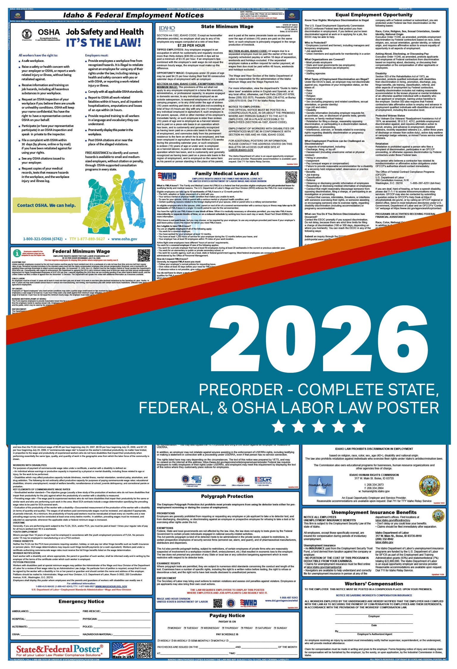2026 Digital Labor Law Posters — State and Federal Poster