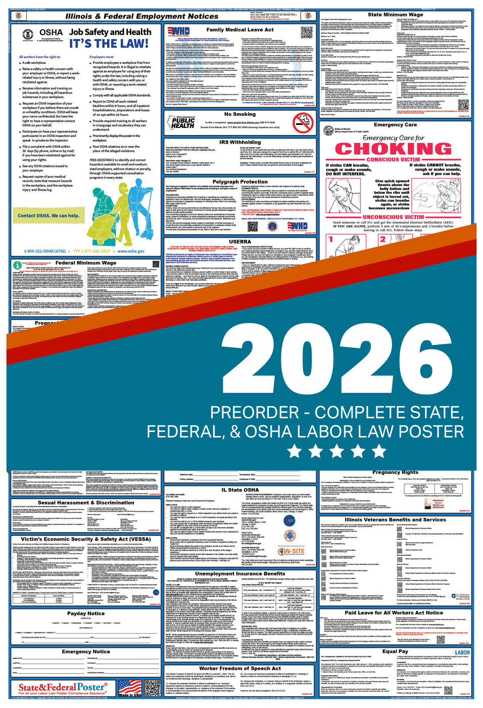 Illinois Labor Law Poster 2026 — State and Federal Poster