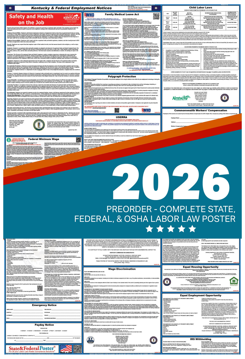 Digital Kentucky Labor Law Poster 2026 — State and Federal Poster