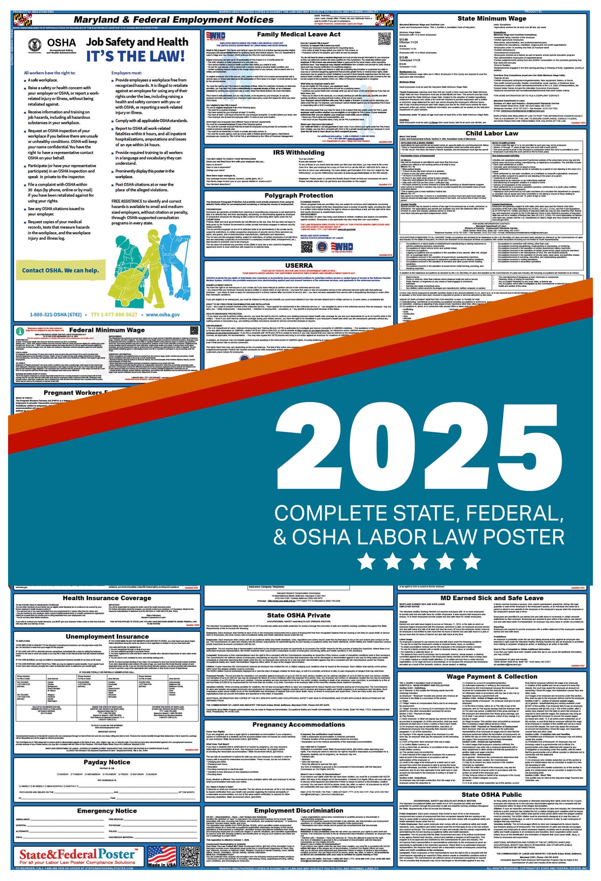 Maryland Labor Law Poster 2025 — State and Federal Poster