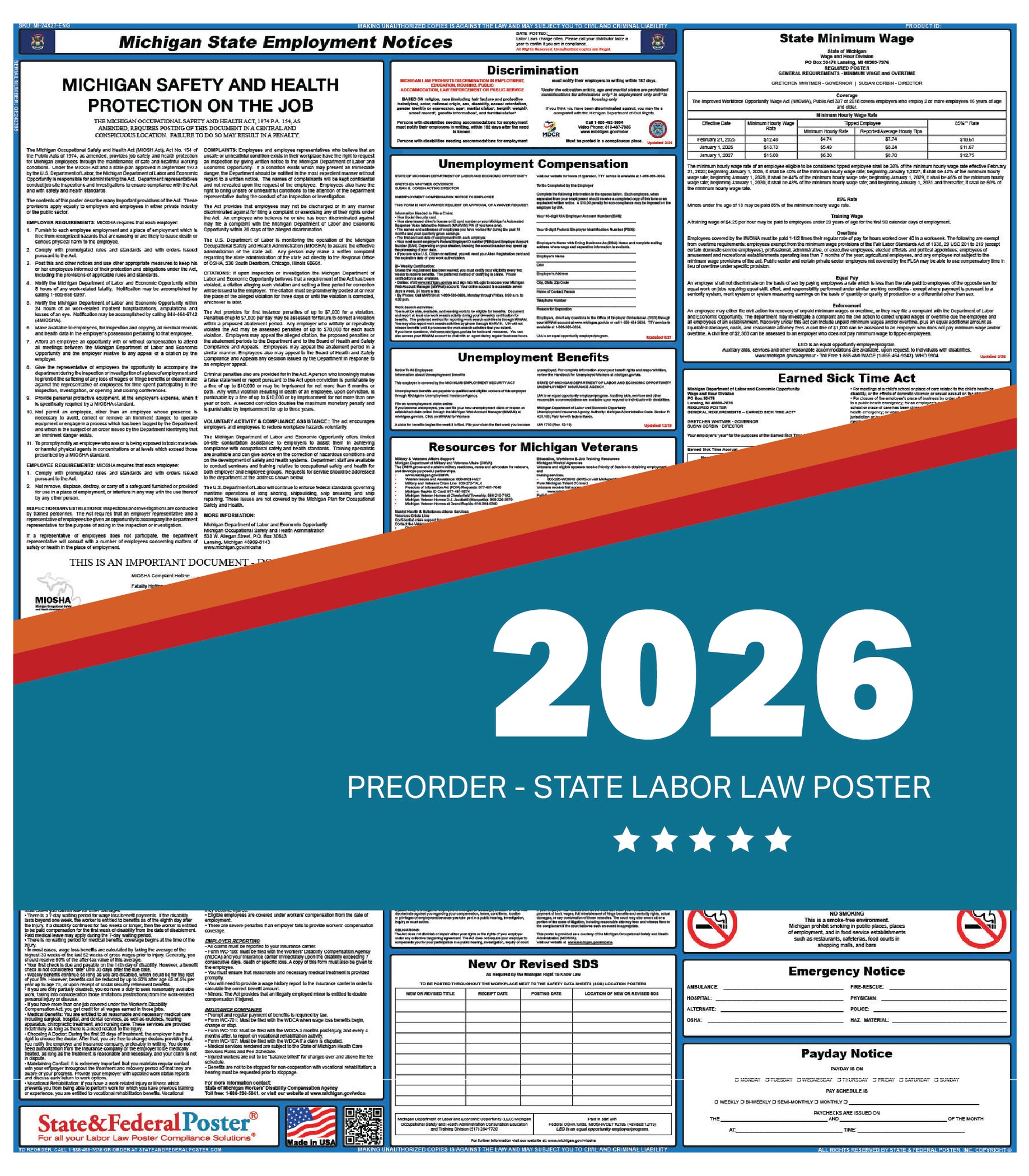 Michigan State Labor Law Poster 2026 — State and Federal Poster