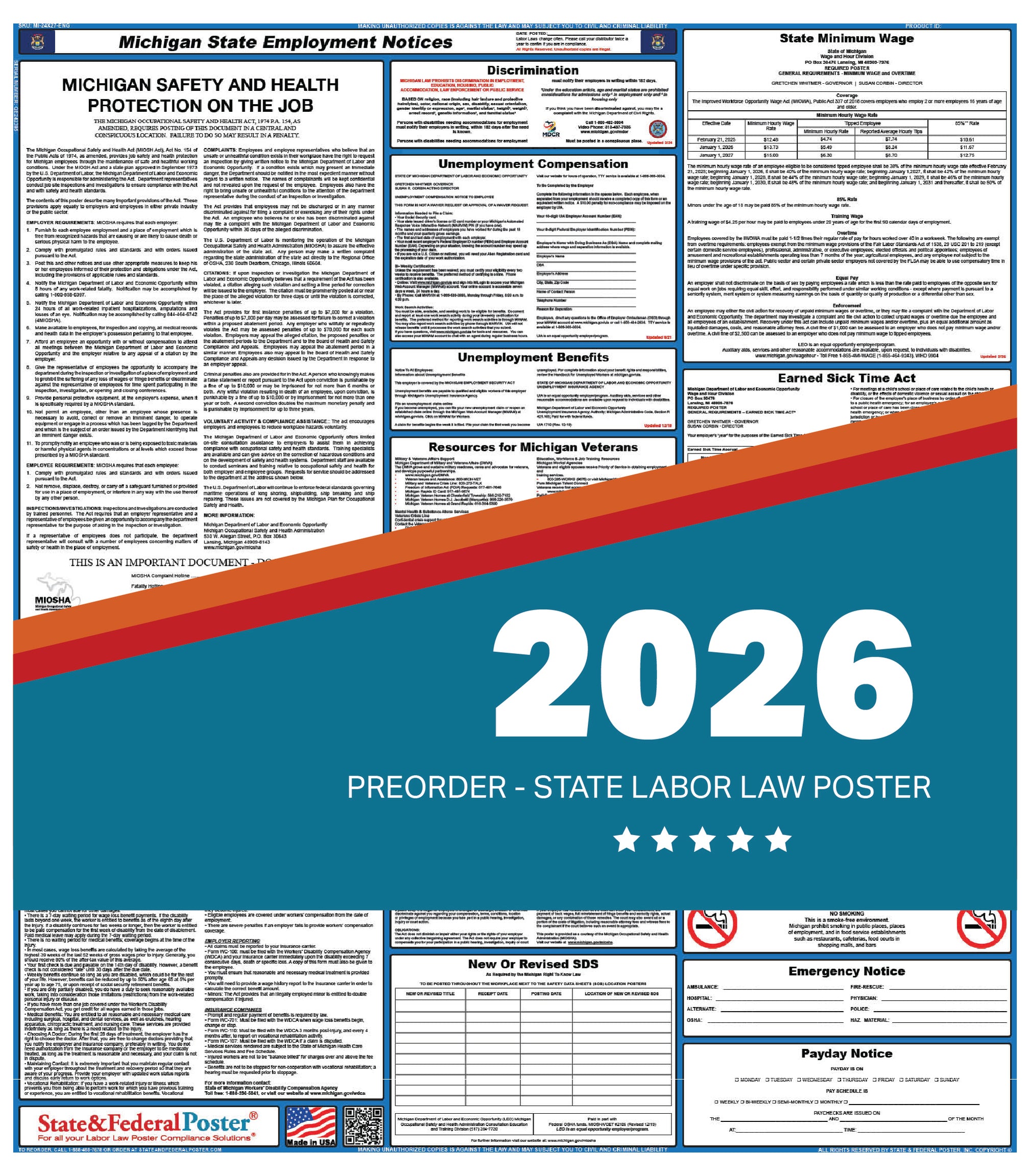 Michigan State Labor Law Poster 2026 — State and Federal Poster