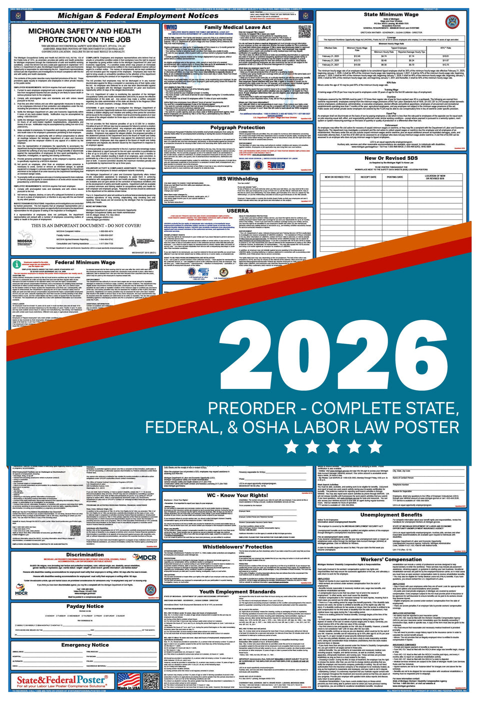 Digital Michigan Labor Law Poster 2026 — State and Federal Poster