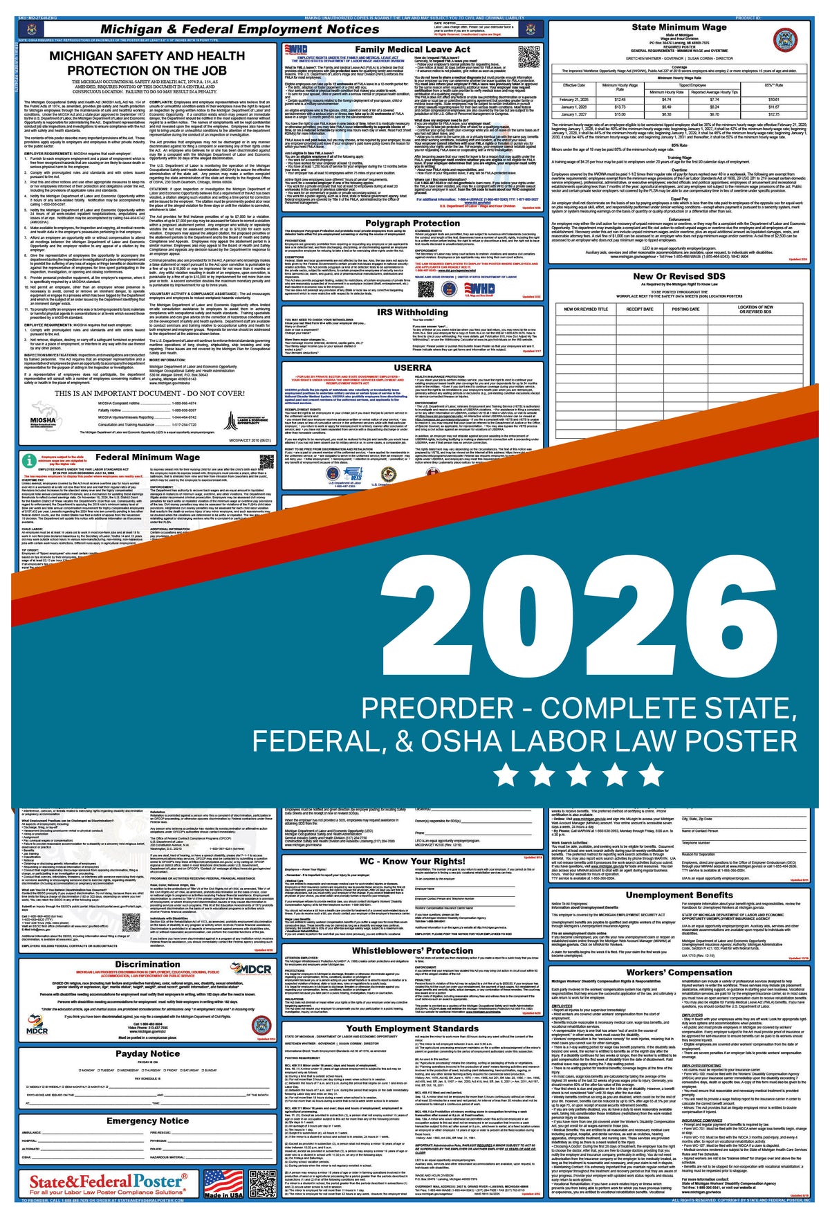 Michigan Labor Law Poster 2026 — State and Federal Poster