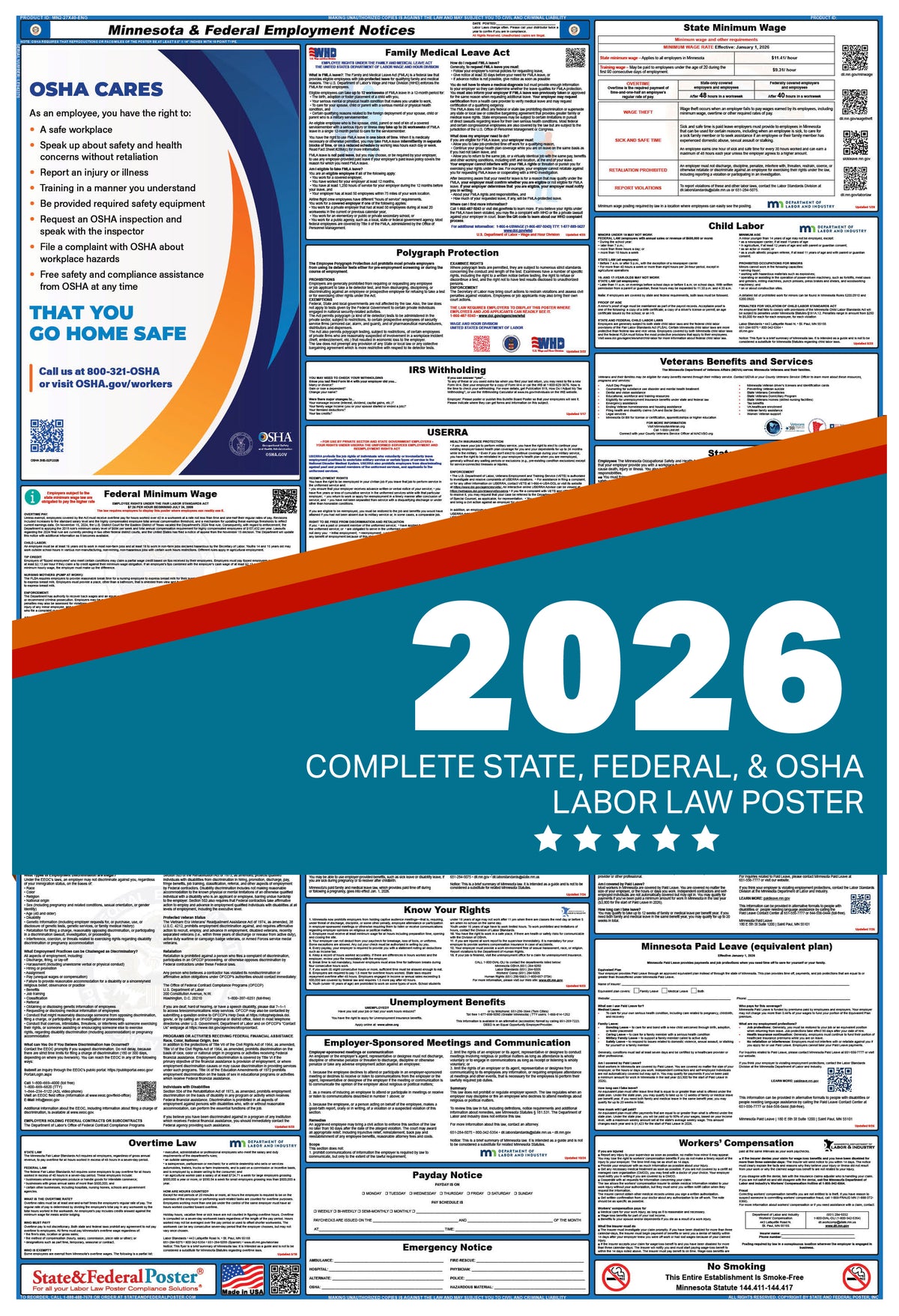Minnesota Labor Law Poster 2026 — State and Federal Poster