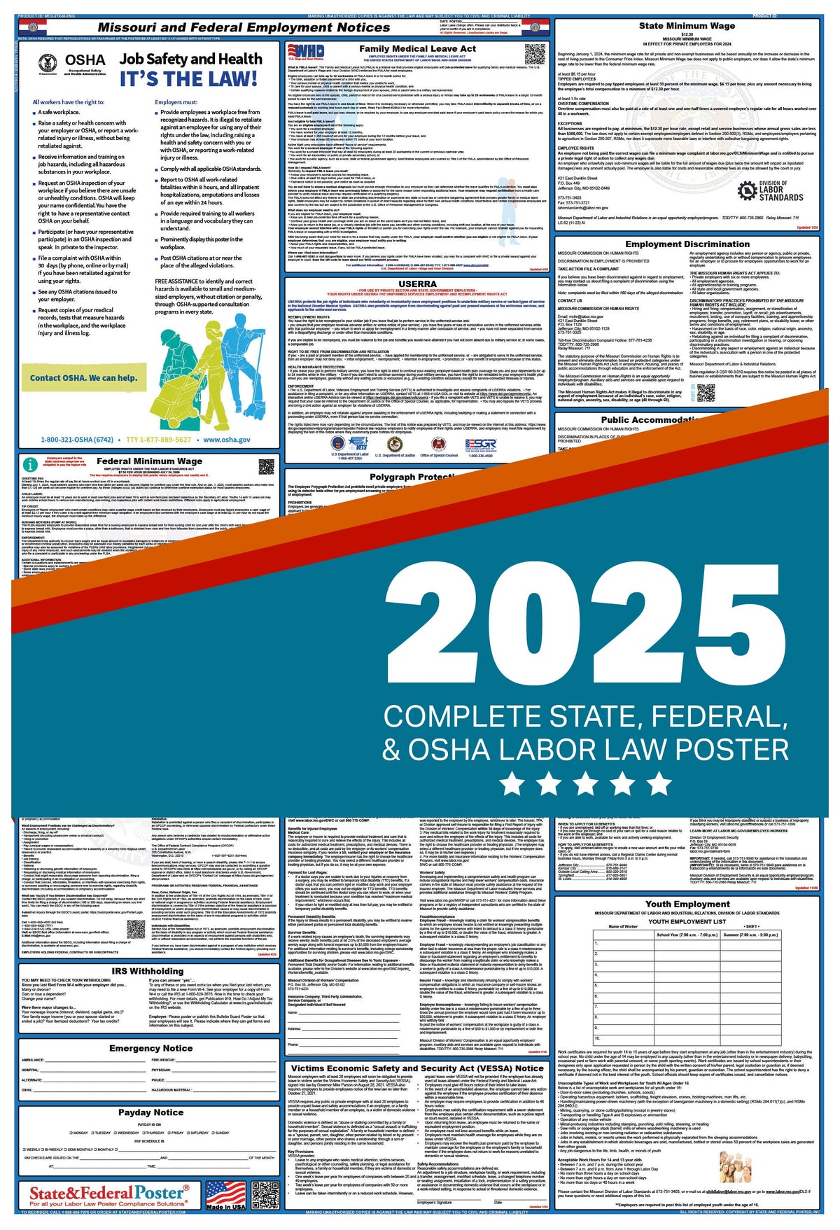 Missouri Digital Labor Law Poster 2025 — State and Federal Poster
