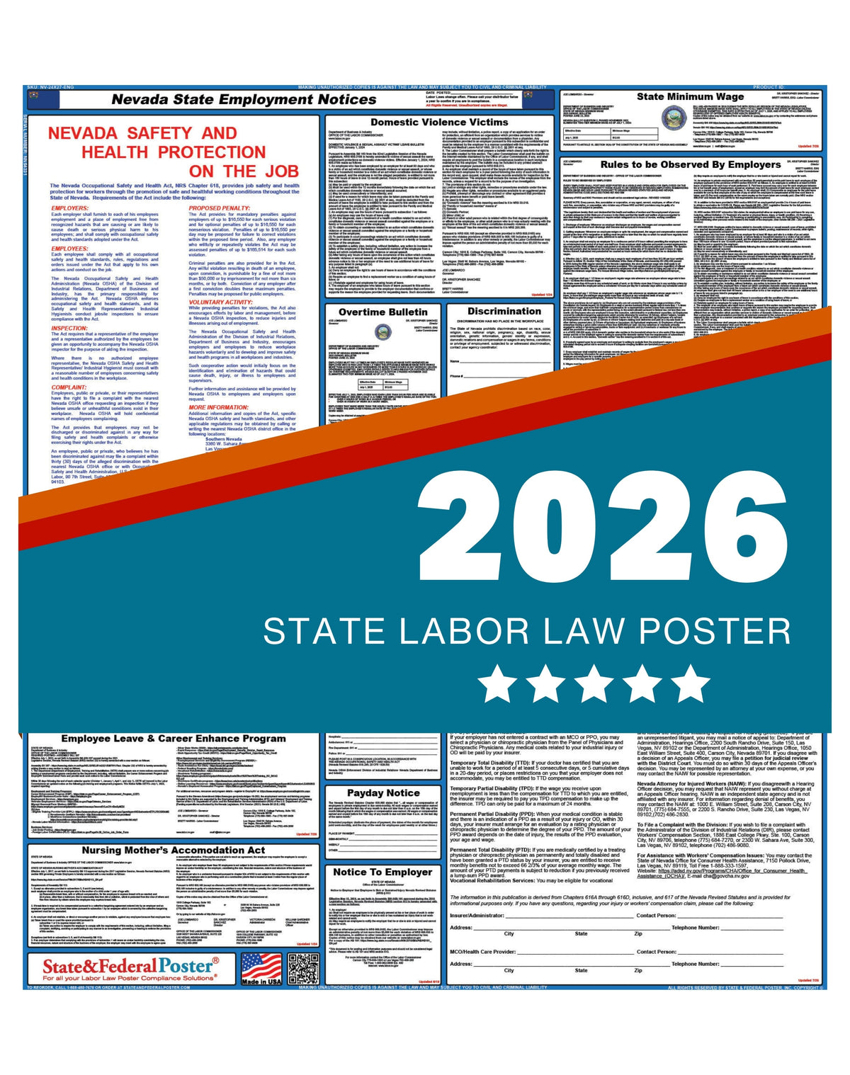 Nevada State Labor Law Poster 2026 — State and Federal Poster