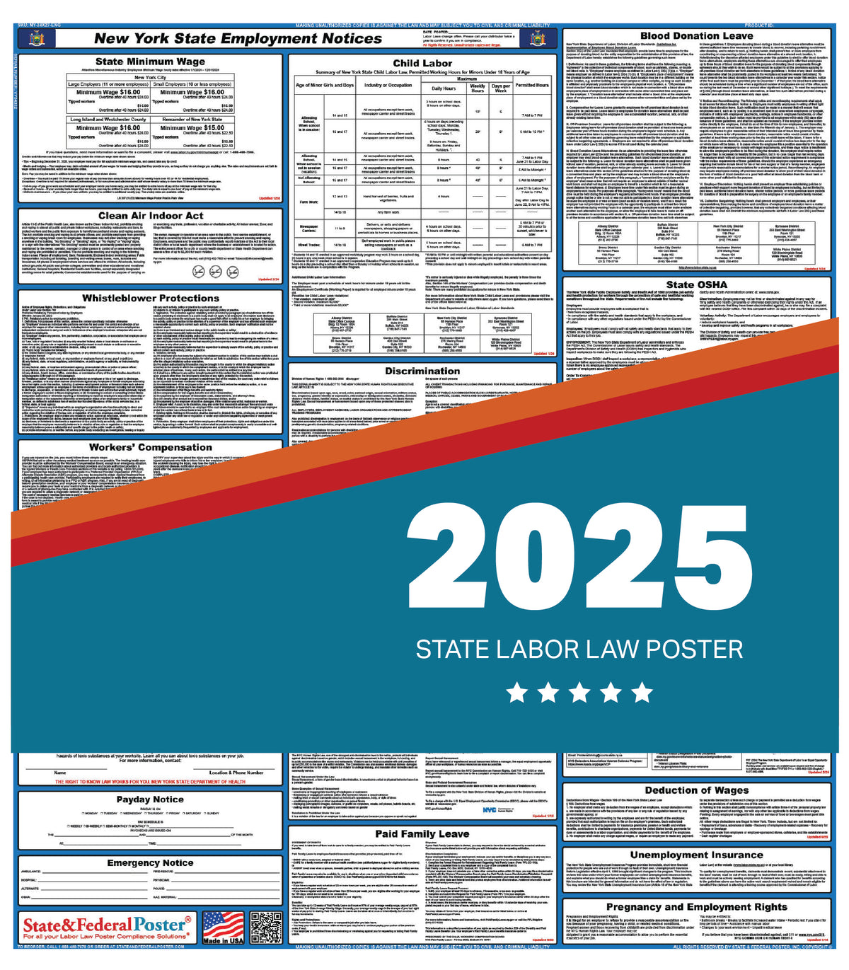 New York State Labor Law Poster 2025 — State and Federal Poster