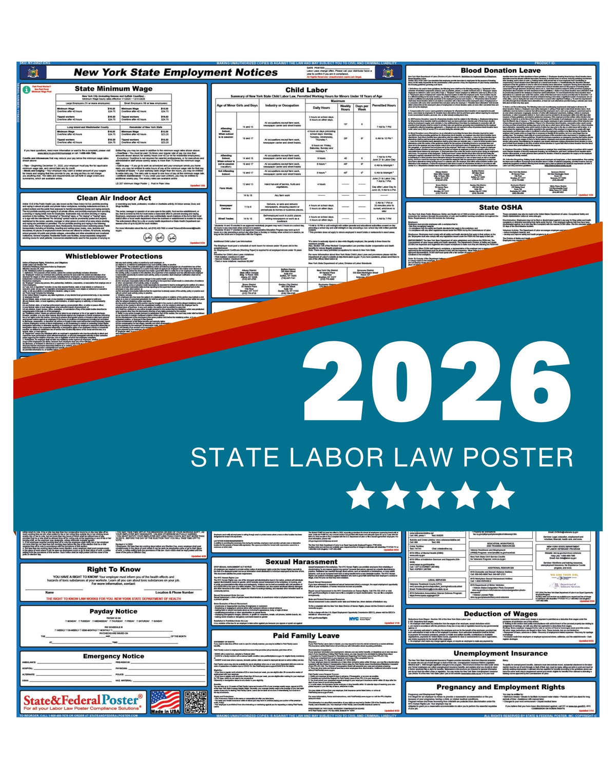 New York State Labor Law Poster 2026 — State and Federal Poster