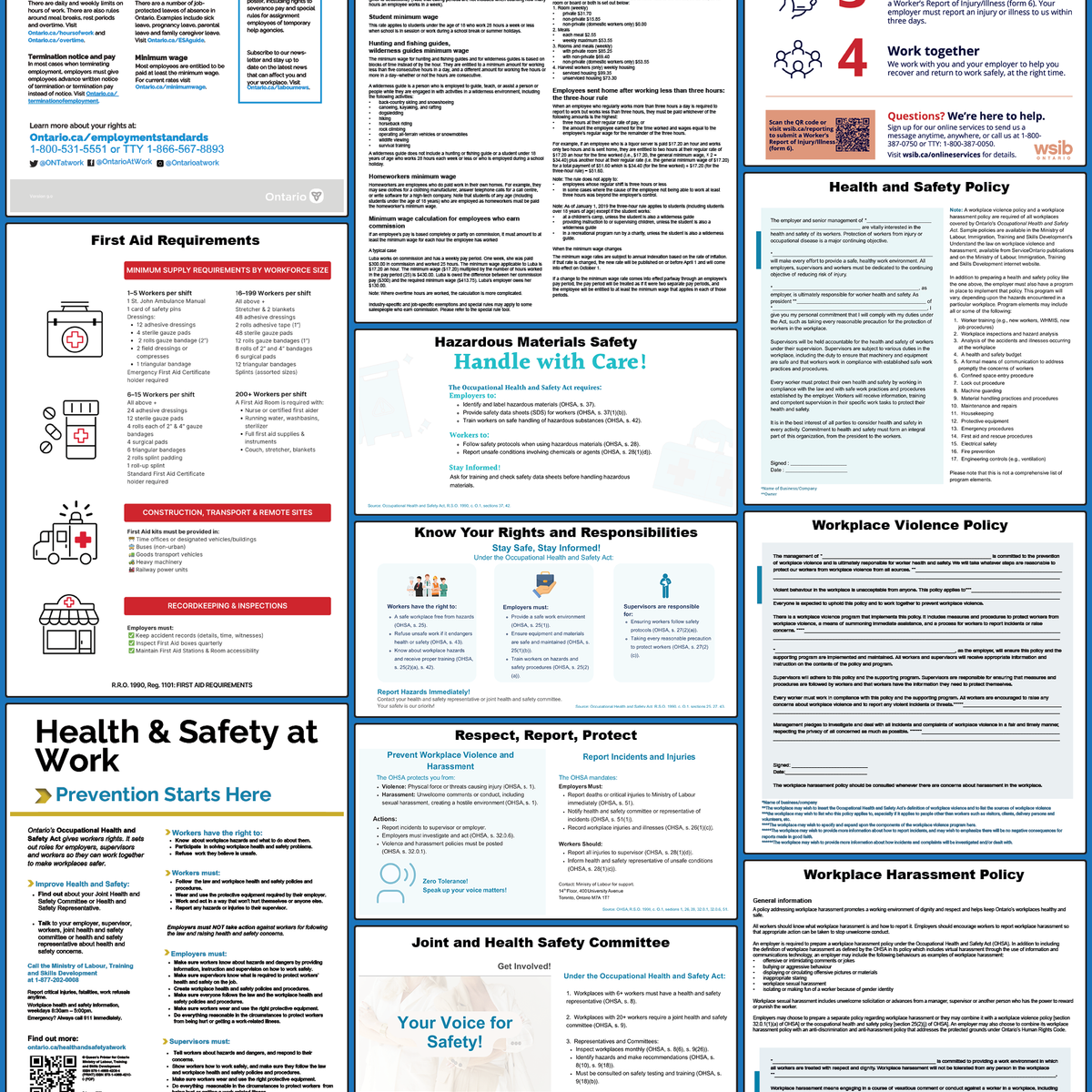 Ontario Canada Employment Standards Poster 2025 — State and Federal Poster
