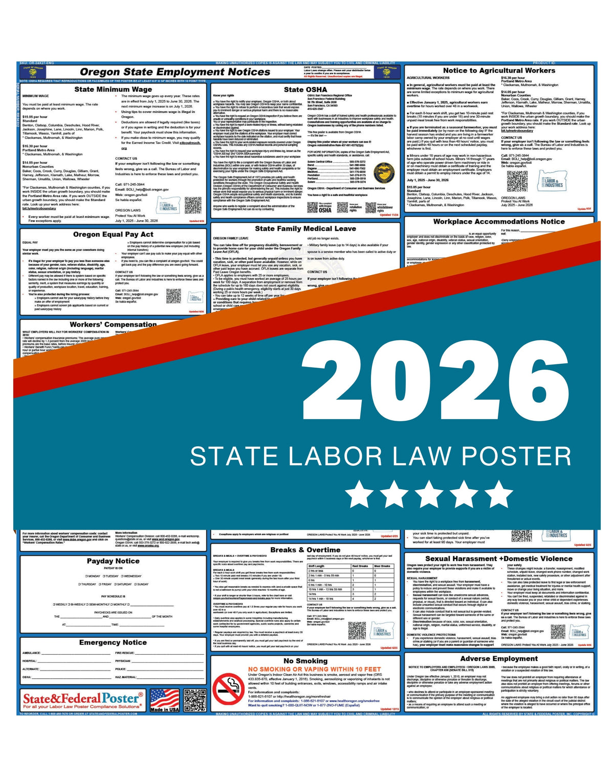Oregon State Labor Law Poster 2026 — State and Federal Poster