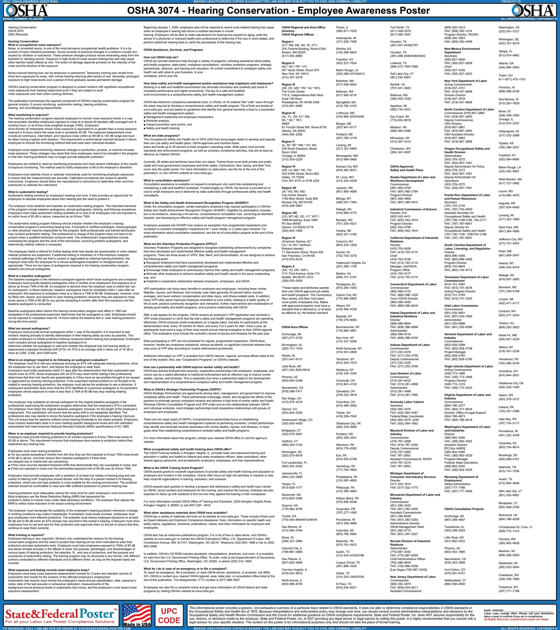 OSHA Hearing Conservation Employee Awareness Fact Sheet — State and ...