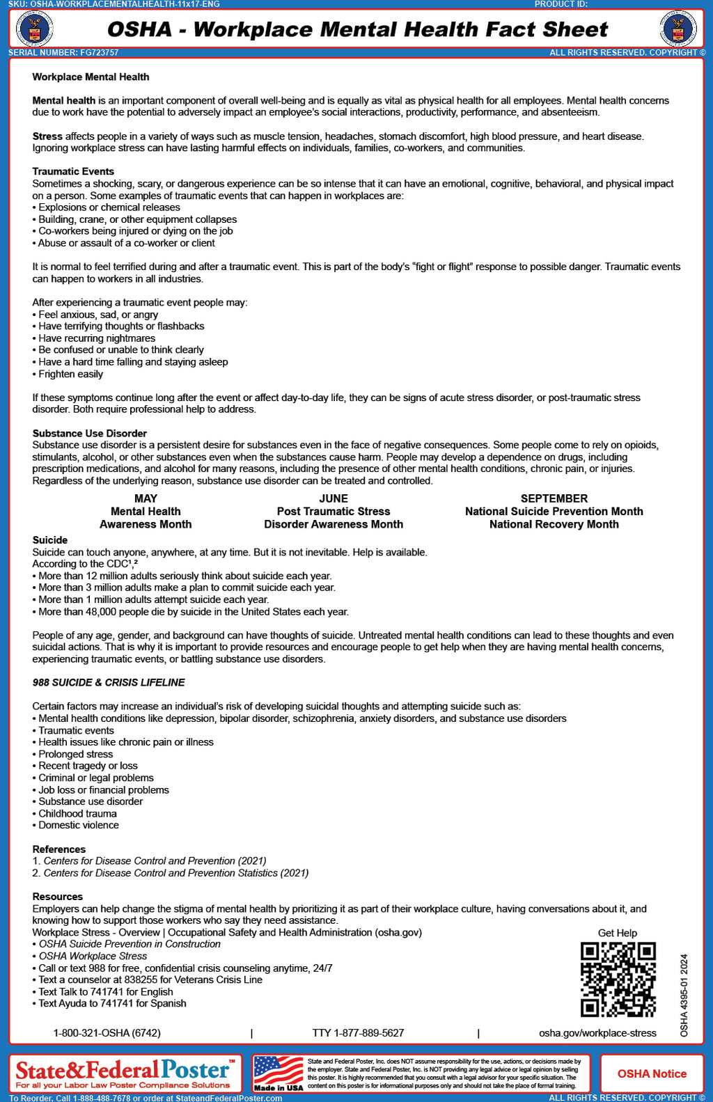 OSHA — State and Federal Poster