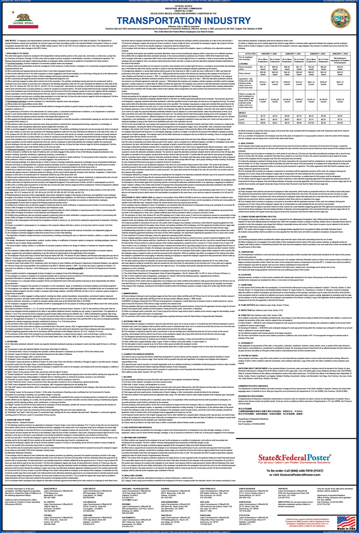 IWC 09 - Transportation Industry — State and Federal Poster