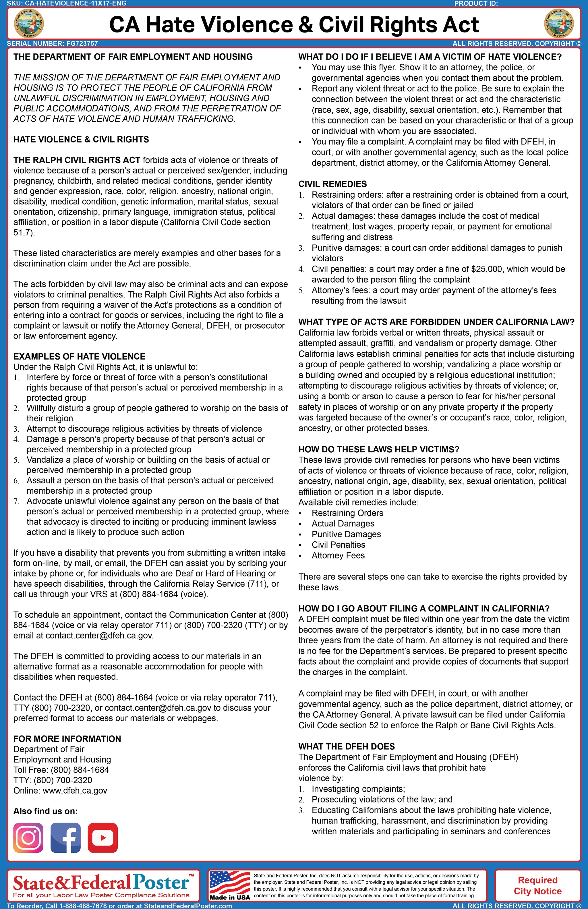State & Federal Poster — State and Federal Poster