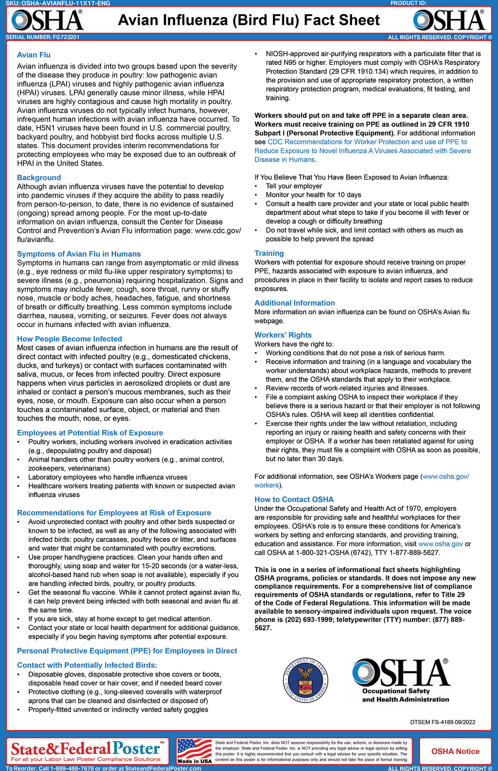OSHA Fact Sheets — State and Federal Poster