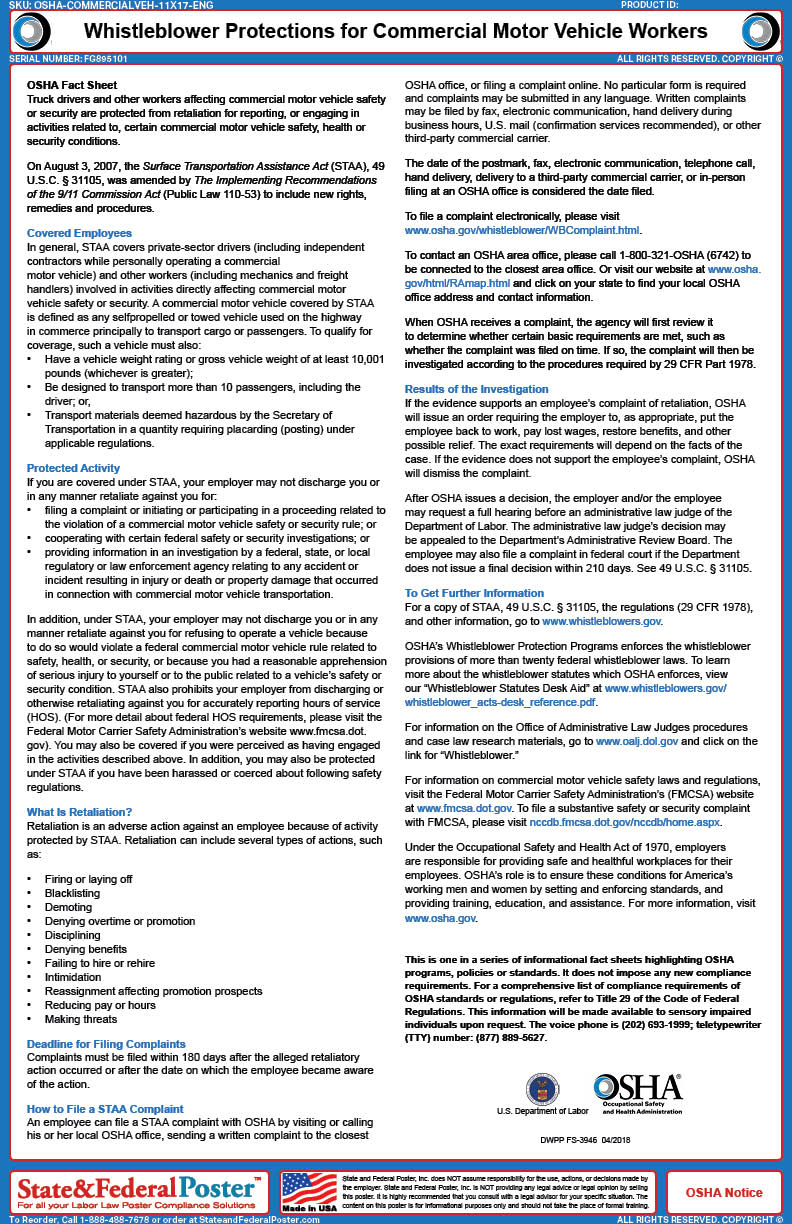 OSHA Whistleblower Protections for Commercial Motor Vehicle Workers Fa ...