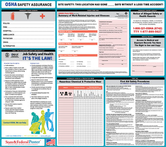 OSHA Safety Assurance Poster — State and Federal Poster