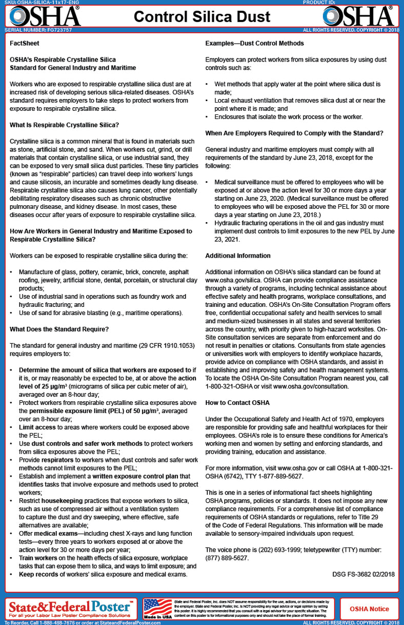 OSHA Fact Sheets — State and Federal Poster